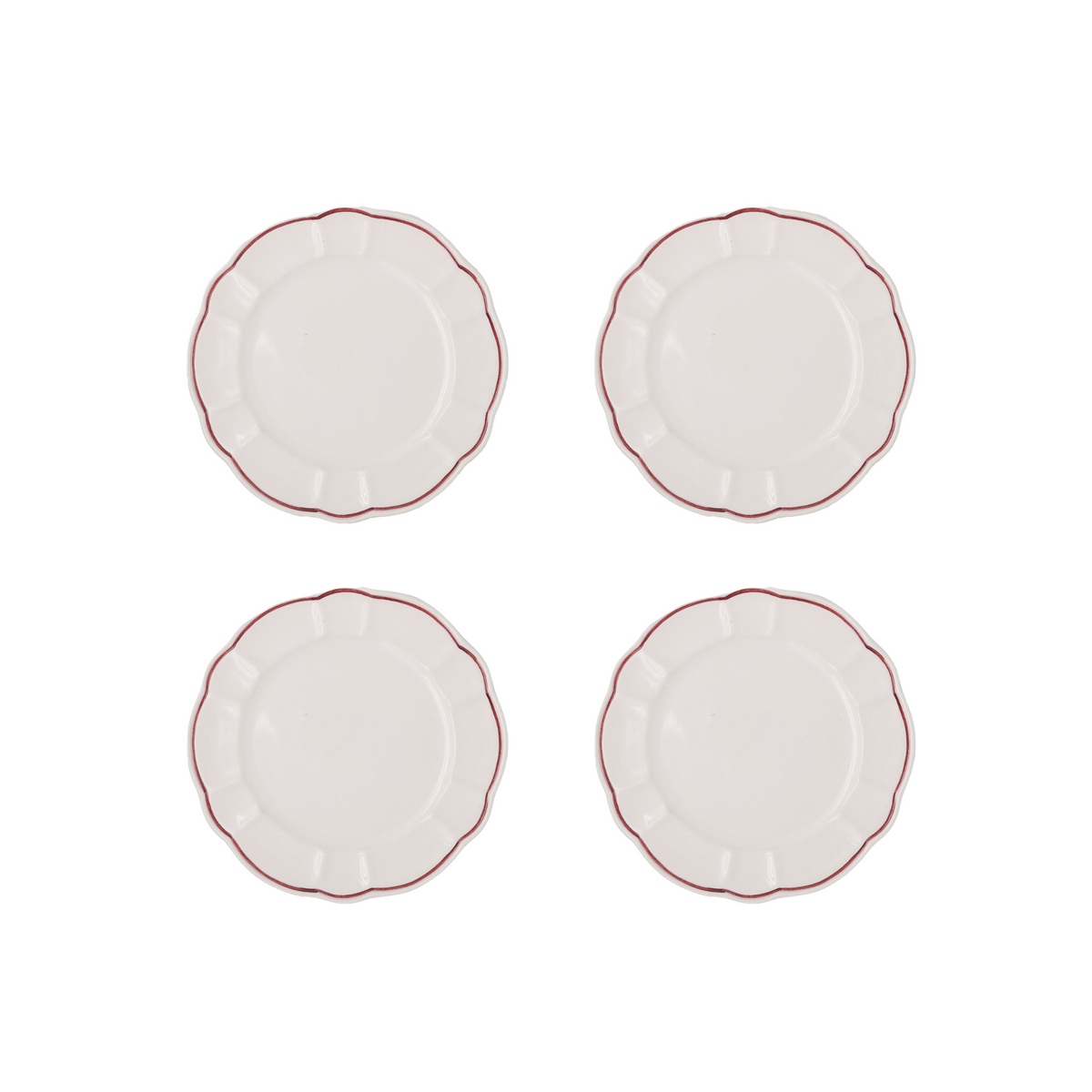 Romilly Side Plate, Red, Set of 4 – Skye McAlpine Tavola